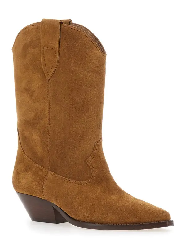 Isabel Marant Étoile Suede Cowboy Boots - Brown