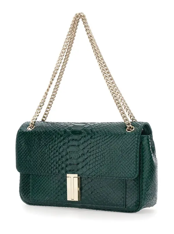 TOM FORD Semi Shiny Printed Python Chain Shoulder Bag - Multicolor