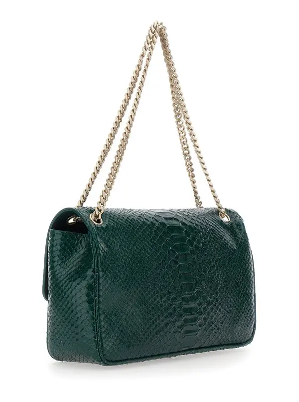 TOM FORD Semi Shiny Printed Python Chain Shoulder Bag - Multicolor