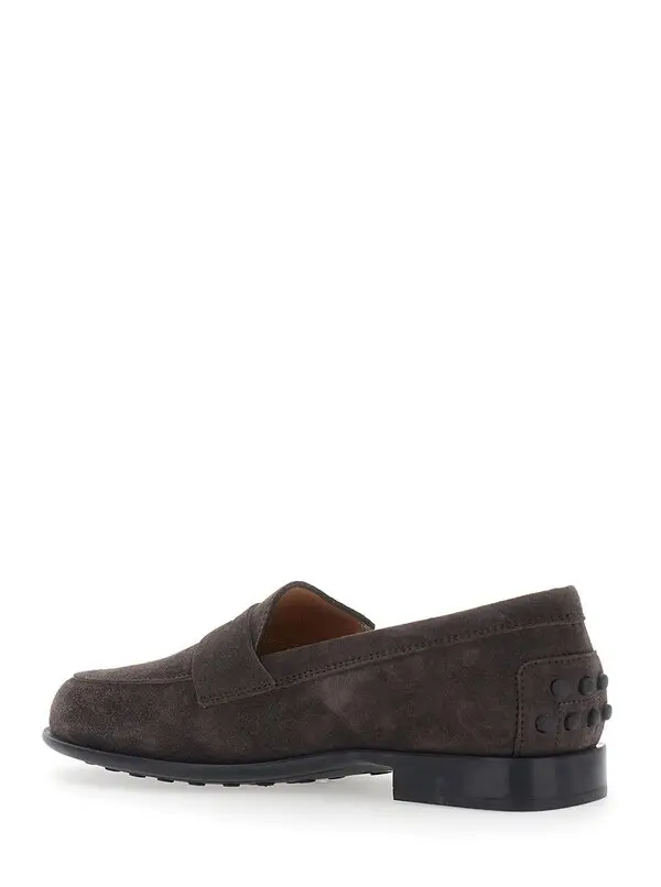 TOD'S Suede Loafers With Logo Detail - Multicolor