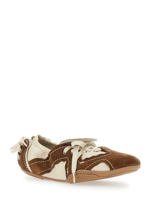 Acne Studios Suede Low Top Sneakers With Logo Patch And Decorative Back Laces - Multicolor