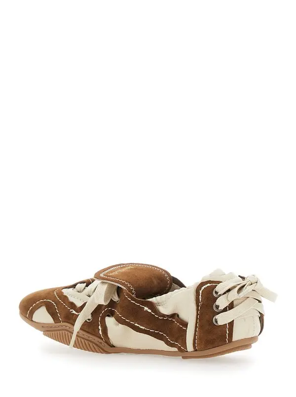 Acne Studios Suede Low Top Sneakers With Logo Patch And Decorative Back Laces - Multicolor