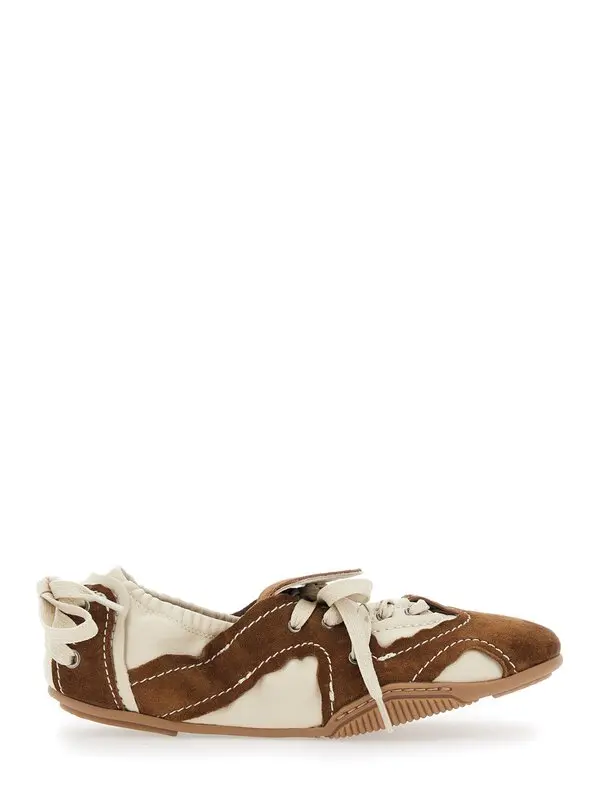 Acne Studios Suede Low Top Sneakers With Logo Patch And Decorative Back Laces - Multicolor