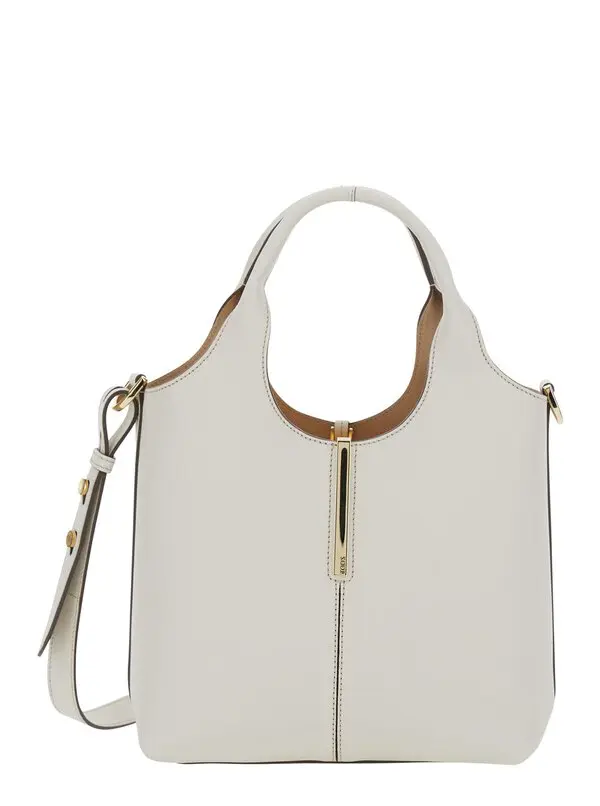 TOD'S Leather Handbag With Metal Bar Detail - Multicolor
