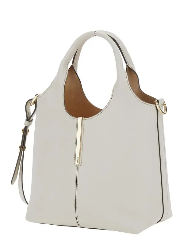 TOD'S Leather Handbag With Metal Bar Detail - Multicolor