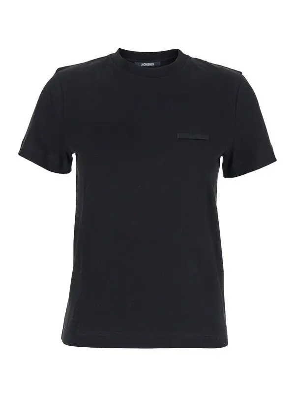 Jacquemus Le T-shirt Gros Grain Mc Cotton T-shirt - Black