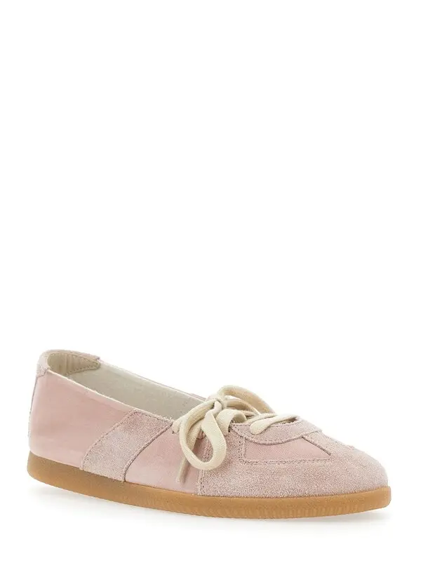 MAISON MARGIELA Low Top Leather And Suede Sneakers With Lace-up Closure - Multicolor