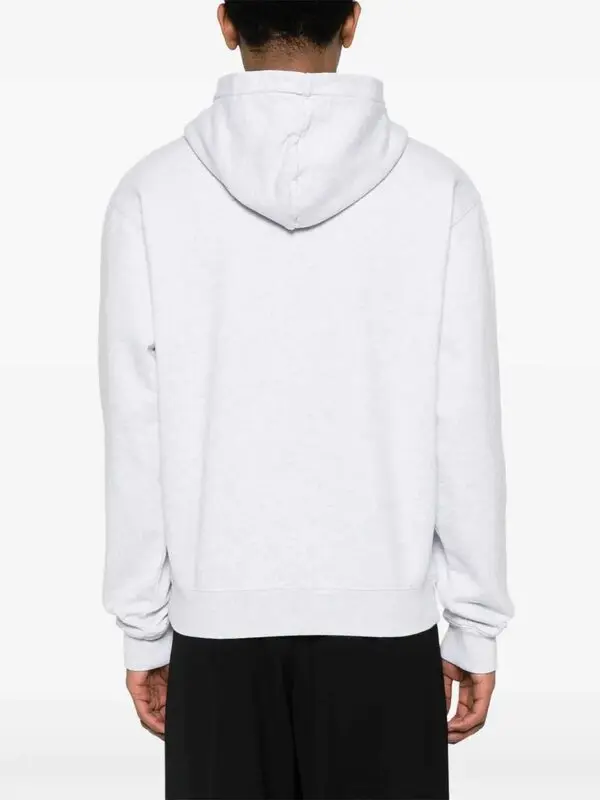 Jacquemus Grosgrain Logo-appliqué Hoodie - Gray