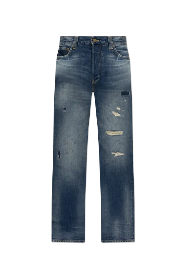 Emporio Armani Jeans With 'vintage' Effect - Navy Blue