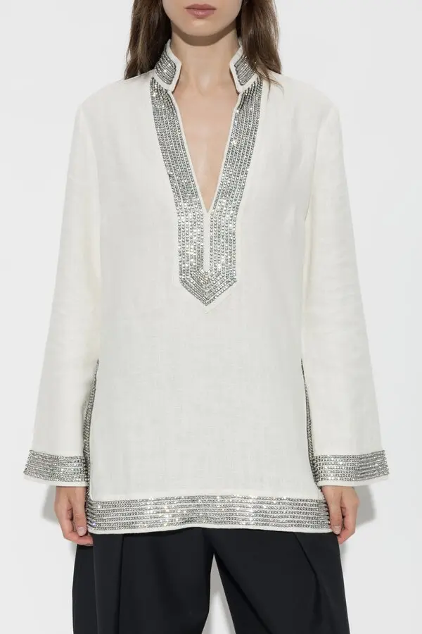 Tory Burch Tunic With Shimmering Crystals