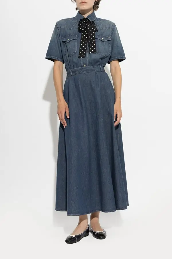 Valentino Garavani Denim Dress With Belt