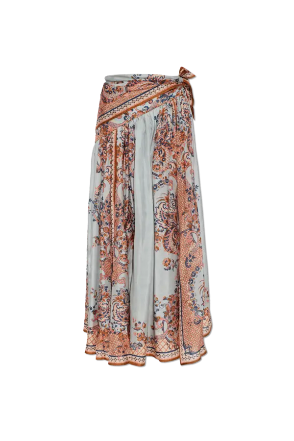 Zimmermann Silk Skirt With Decorative Tie - Multicolour