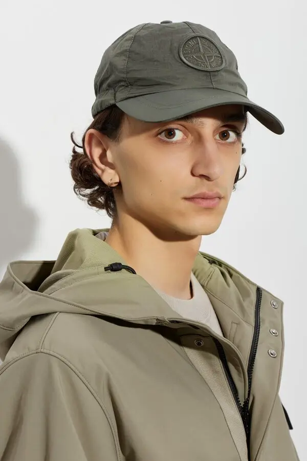 Stone Island Baseball Cap With Compass Emblem - Green