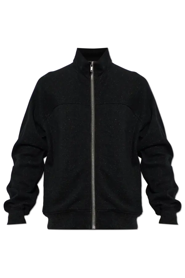 Rick Owens Stand Collar Zip-up Sweatshirt - Black