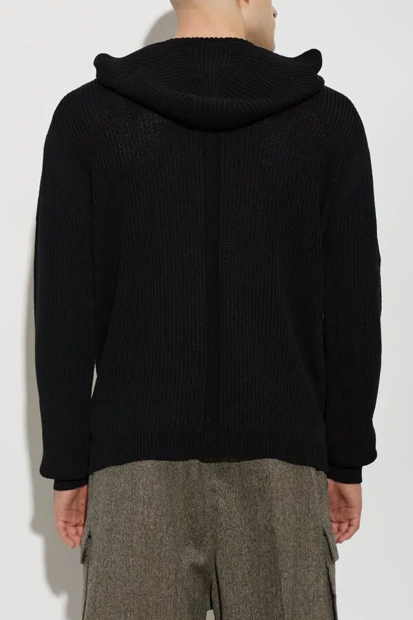Rick Owens Wool Cardigan With Hood