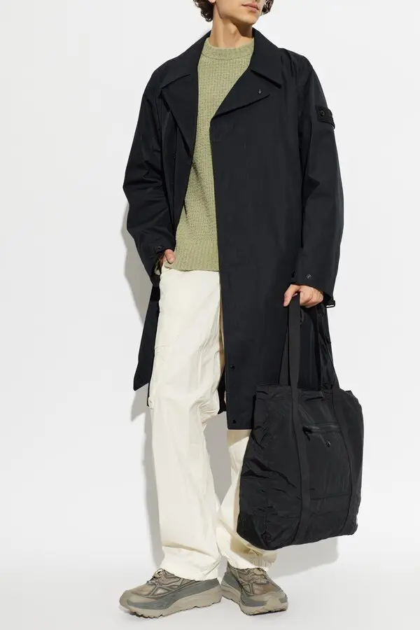Stone Island Coat With Logo Patch