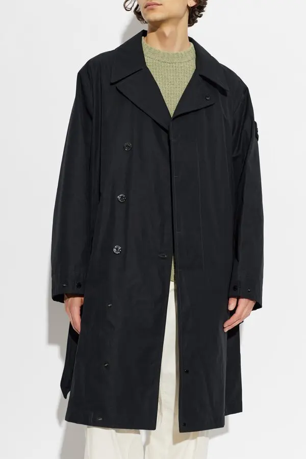 Stone Island Coat With Logo Patch