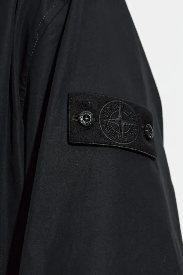 Stone Island Coat With Logo Patch