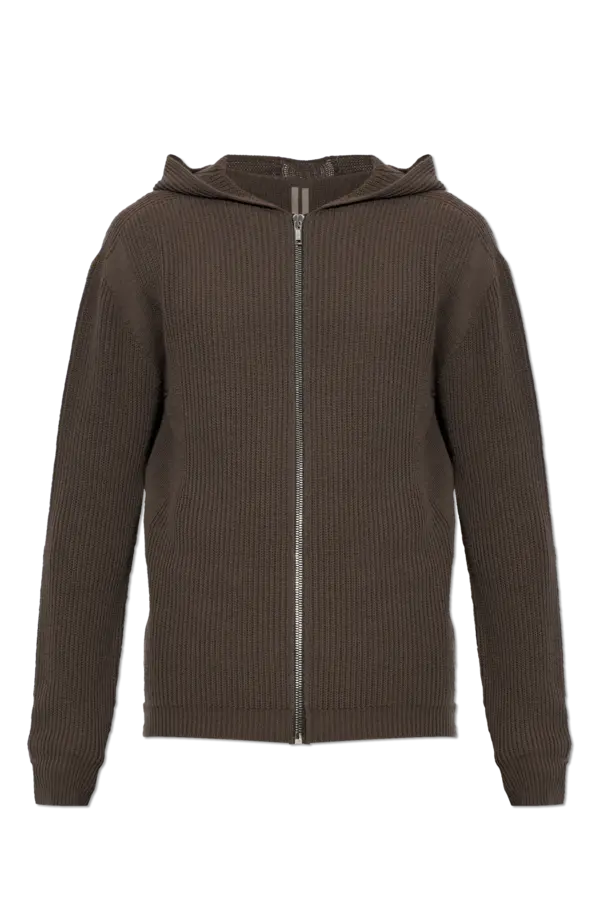 Rick Owens Wool Cardigan With Hood