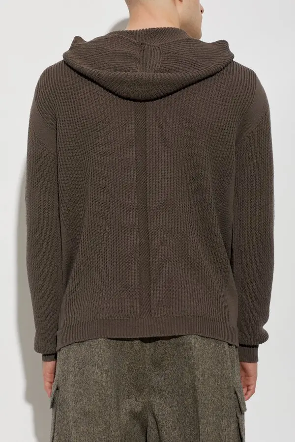 Rick Owens Wool Cardigan With Hood
