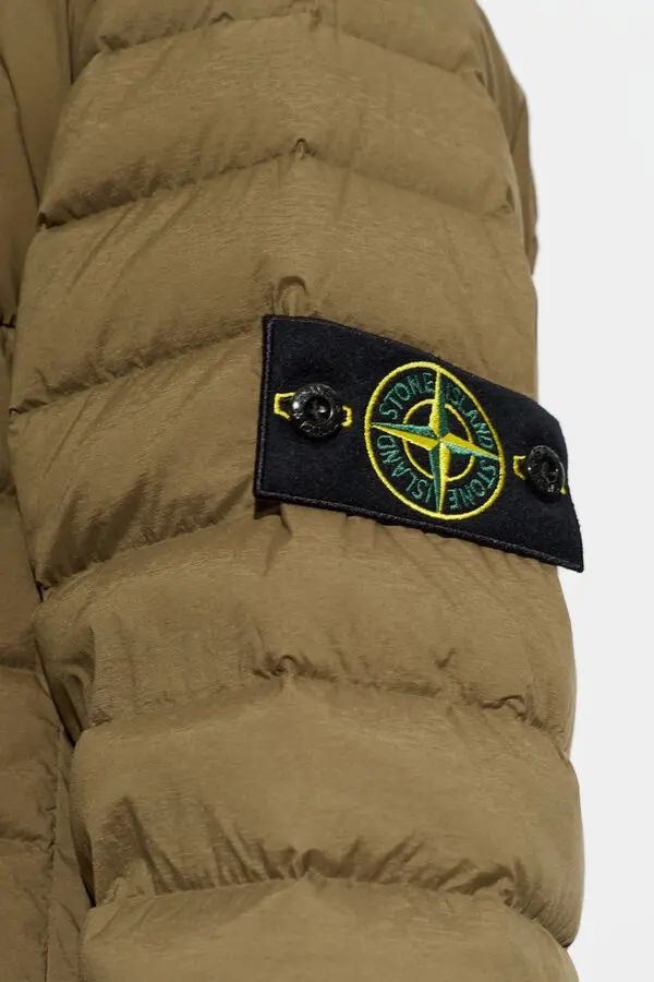 Stone Island Puffer Jacket With Logo Patch