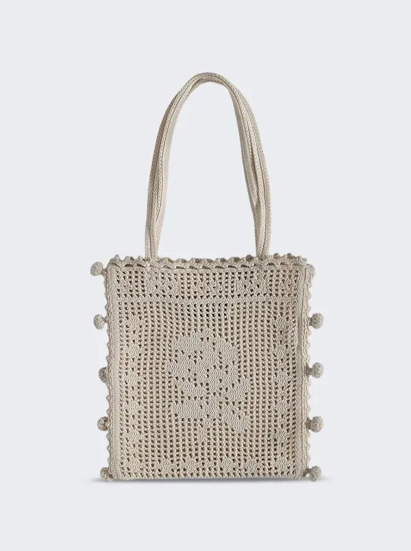 Miu Miu Crochet Cotton Handbag Chalk White