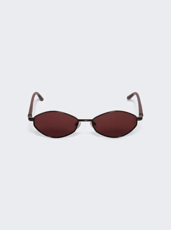 Jacquemus Sirocco Sunglasses Metallic Brown And Bordeaux