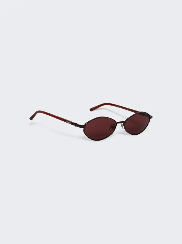 Jacquemus Sirocco Sunglasses Metallic Brown And Bordeaux