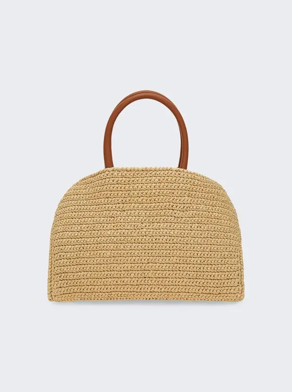FERRAGAMO Raffia Hug Handbag - Natural