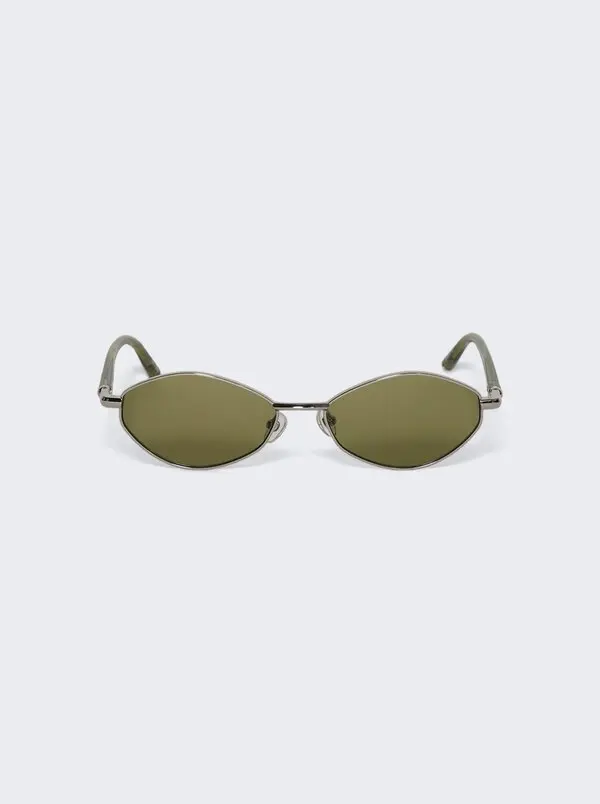 Jacquemus Sirocco Sunglasses Silver And Khaki