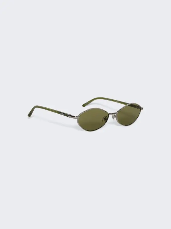Jacquemus Sirocco Sunglasses Silver And Khaki
