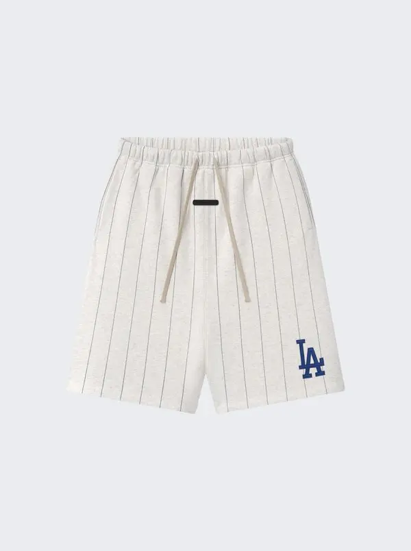 Fear Of God Dodgers 90's Sweatshort Oatmeal Heather With Dark Sapphire Pinstripes - Beige