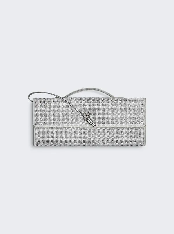 Bottega Veneta Andiamo Crystal Clutch Bag - White