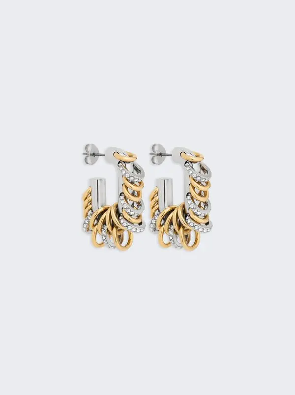 Rabanne Small Punk Xl Link Earrings Silver And - Gold