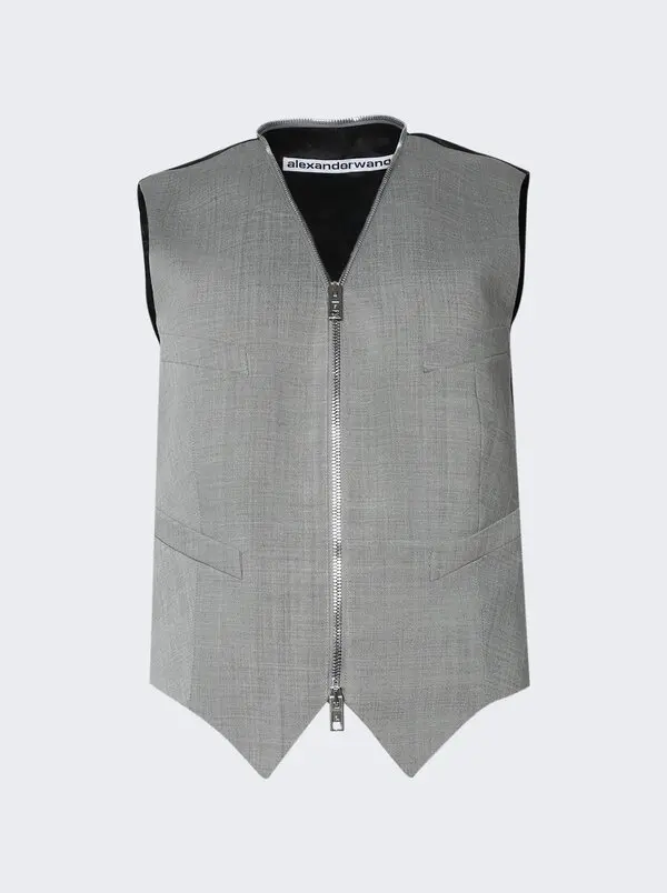 Alexander Wang Tailored Vest With Wraparound Zipper Light Heather