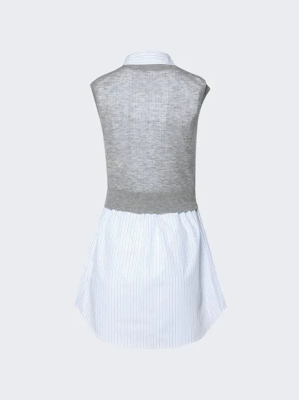 Alexander Wang Layered Sleeveless Shirt Dress With Sheer Sweater