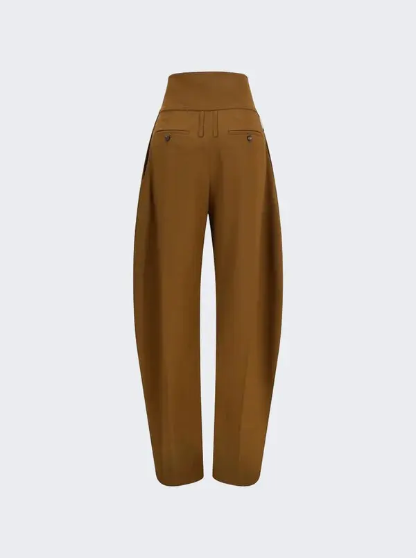 FERRAGAMO Pleated Barrel-leg Trousers Soy Seed