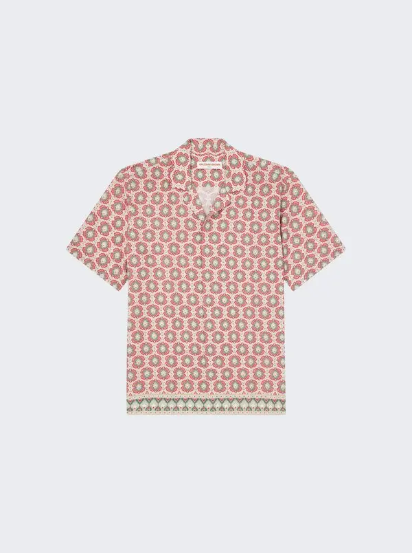 Orlebar Brown Maitan Passetto Short Sleeve Shirt Vermillion