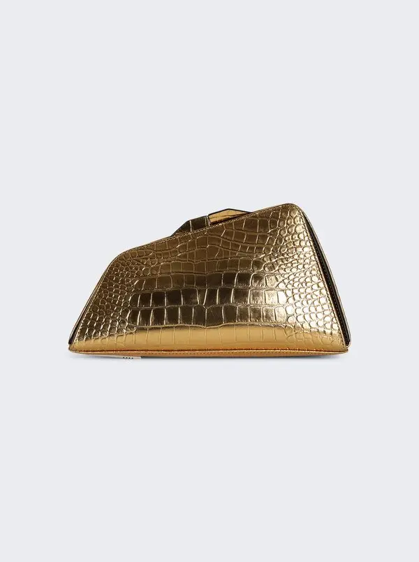 Attico 8.30 Pm" Crocodile-effect Leather Clutch - Gold
