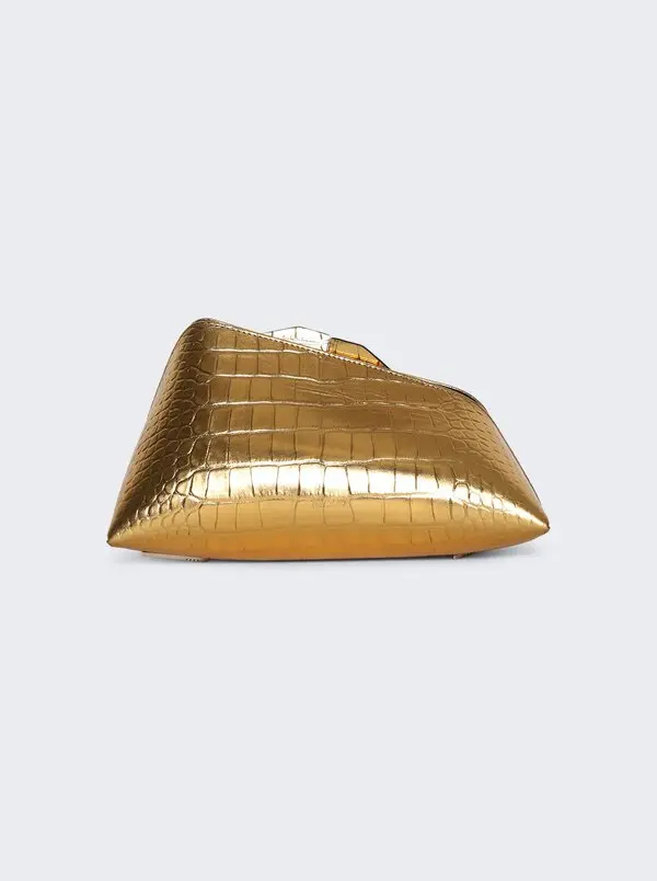 Attico 8.30 Pm" Crocodile-effect Leather Clutch - Gold