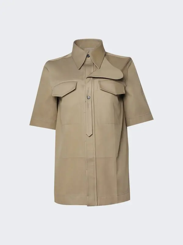 Bottega Veneta Cotton Twill Shirt Prairie - Sand