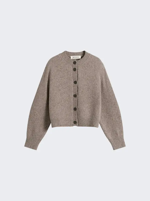 RÃHE Statement Mouline Cardigan Dark Taupe Melange