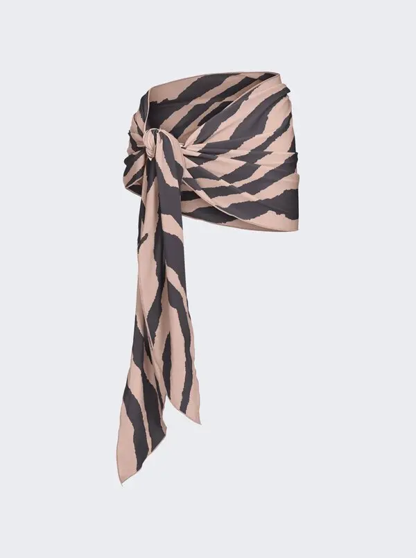 TROPIC OF C Zebra Print Wrap Pareo Skirt