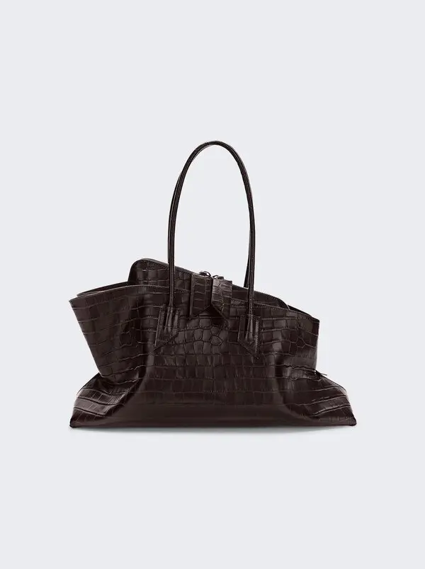 Attico La Passeggiata Medium' Top Handle Bag Suede - Brown