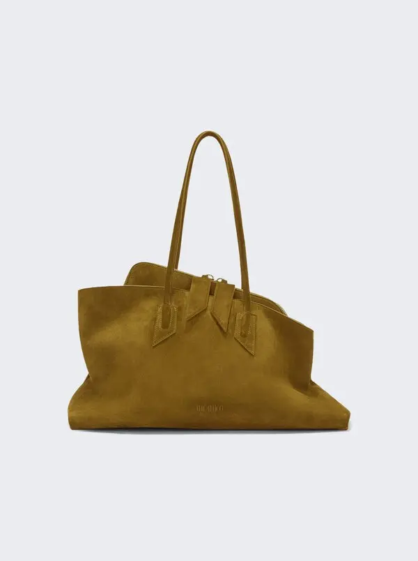 Attico La Passeggiata Medium' Top Handle Bag Suede - Khaki