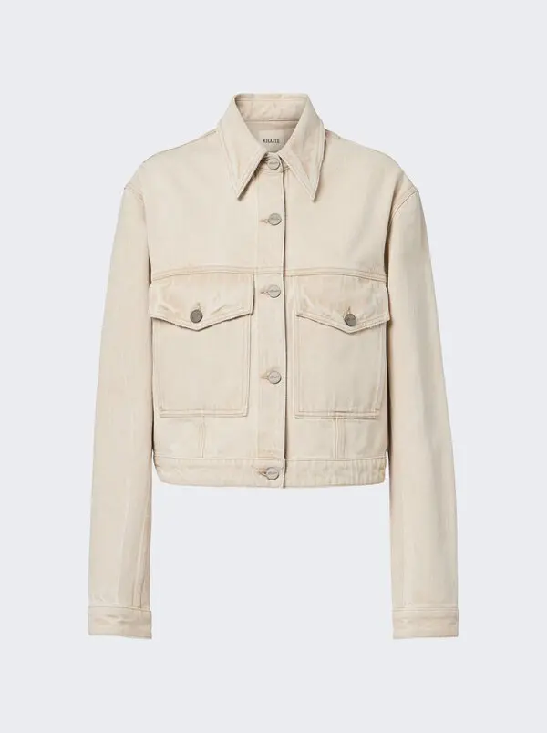 Khaite Collared Denim Jacket - Beige