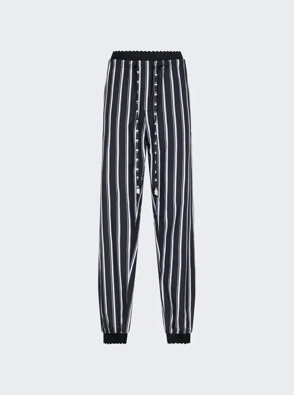 Attico Striped Pants White And Navy Blue
