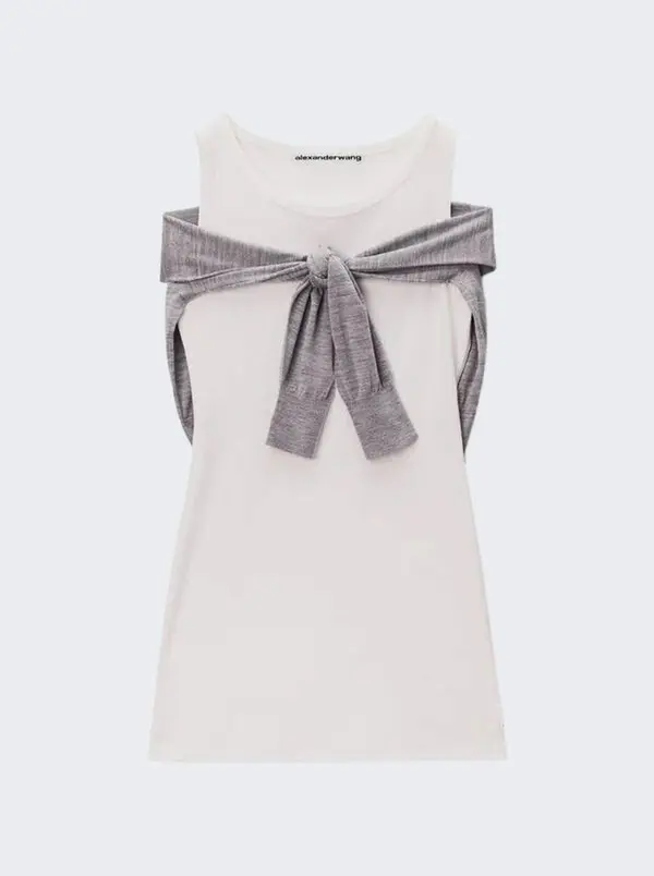 Alexander Wang Layered Mini Tank Dress With Cardigan - Grey