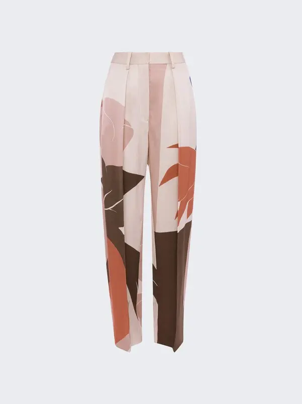 Victoria Beckham Cecilia Trouser Abstract Earth Beige - Multi