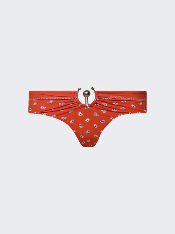 Christopher Esber Bandana Ruched Orbit Brief Carnelian Bandana Print